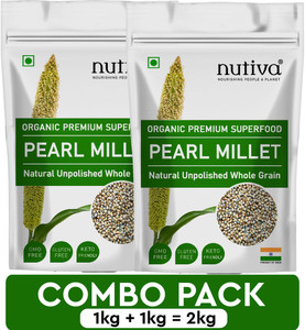 Nutiva Combo Pack of Unpolished Bajra/Pearl Millets 1kg (Sajje/Kambu ...