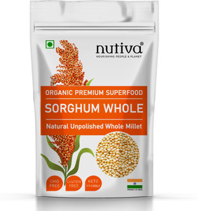 Nutiva Unpolished Sorghum/Jowar Millets 2kg (Great Millet/Bili Jola ...