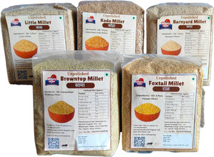 millets now Unpolished Millet Grain Combo 1 kg each, 5Ve+ Millets Mixed ...