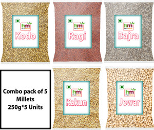 Hubmeal Combo Pack of 5 Millets ( Ragi + Kangani +Jowar + Bajra + Kodo ...