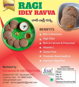 PMW Ragi Idli Rava 500g(Pk of 3) Ragi Price in India - Buy PMW Ragi ...