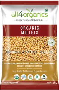 all4organics Foxtail Millet 1Kg. | Kangani, Kakum, Rala, Thinai, Navane ...