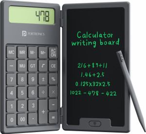 Portronics Ruffpad Calc 2-in-1 Calculator & LCD Writing Pad Rewritable ...