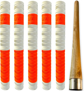 LIVOX Premium Cricket Bat 5 Grips With Wooden Grip Cone for Enhanced ...