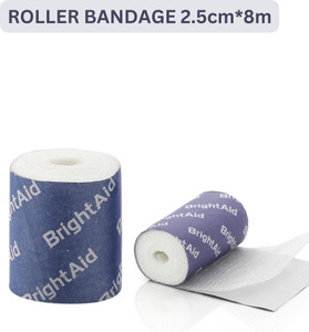 BRIGHT AID Roller Bandage 2.5cm X 8m, Pack of 10 rolls Non-Sterile ...