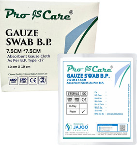 Pro JS Care STERILE ABSORBENT GAUZE SWAB 7.5CM*7.5CM 8PLY(PACK OF 1 -25 ...