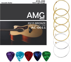 AMG Music Acoustic Guitar String for Acoustic Guitar Light Stainless ...