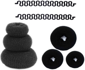 Sharum Crafts 3 hair donut 2pc French Choti Mker & Hair Donut 3pc Hair ...