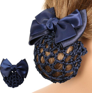 PALAY Bow Hair Bun Net Large Bownot Barrettes with Hair Snood Net for ...