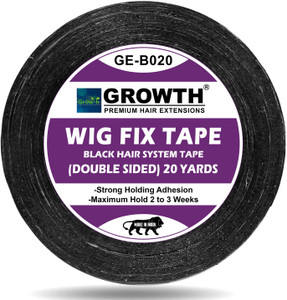 GROWTH Black Wig Double Sided Tape for Extension 1 inch*20 meter (pack ...