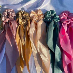 Myra Collection Pack of 5 satin tail scrunches Rubber Band (Multicolor ...
