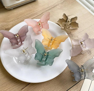 simreen Butterfly hair claws pack of 8 small size Korean hair claws ...