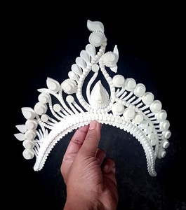 BengCraft Bengali Wedding Bridal Shola Crown Mukut Topor Sola Biyer ...