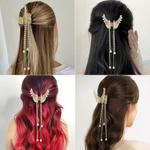 jktraders jk Pearl Butterfly Hair Clip Hair Claw Price in India - Buy ...