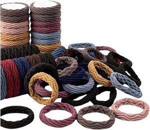 hstyle store Seamless Cotton Elastic Bands, Dark Colours, Pack of 20 ...