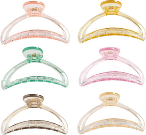 HOMEMATES 6 Pcs Large Long Jaw Transparent Hair Clutches Hair ...