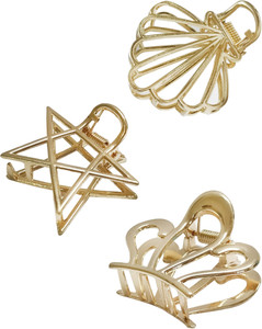 Oomph Combo of 3 Star, Crown & Sea Shell Shape Hair Clutch Hair Clip ...