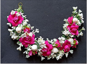 SAMYAK Handmade Floral Gajra Veni Wedding Bridal Hair Jewellery Bun ...