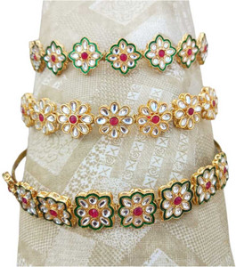 Golden Brass Kundan floral Hairband/Mathapatti For Women/Girls/Bride ...