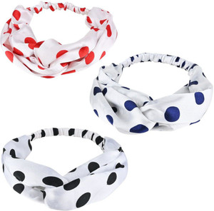 Arendelle Pack of 3 Red, Blue and Black Polka Dot Head Bands Head Band ...