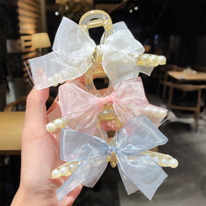 SAMYAK Combo of 3 Hair Claw Clutcher Ribbon Bows For Women hair clips ...
