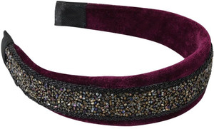 Matkooz Soft Velvet Fabric Fancy Beaded Hair Bands Flexible for All ...