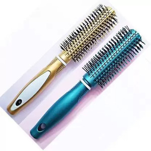 Tgytryrf Round Rolling Hair Comb for Men and Women Blue Golden color ...