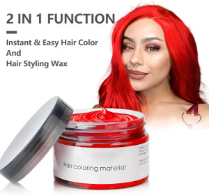 WOONGMI Temporary Instant Red Hair Color and Hair Styling Wax , RED ...