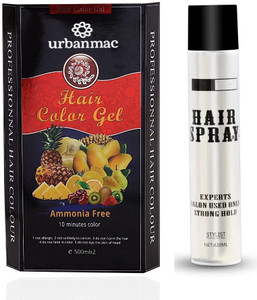 URBANMAC Fruit Vinegar Gel Based Hair Color , NATURAL BLACK WITH HAIR ...