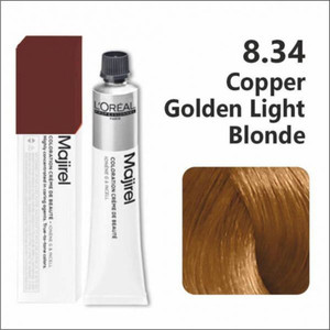 MAJIREL Hair Color No. (8.34)- 49.5gm With 75ml Developer , Copper ...