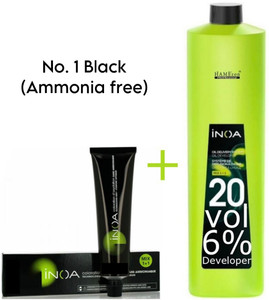 HAMEZON PROFESSIONAL INOA HAIR COLOUR No.1 Black colour 60gm pack With ...