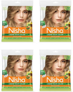 Nisha Creme Hair Color Pouch 40 gm ,Light Blonde (Pack OF 4) , Light ...
