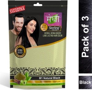 Sterling MEGHA Mehendi Hair Care Powder pack of 3 - 45gm Black , Black ...