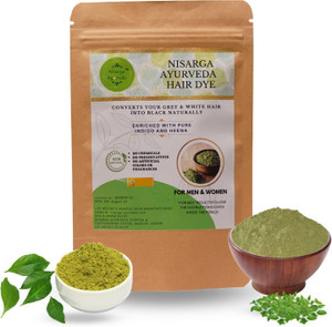 NISARGA AYURVEDA Hair Dye| Henna & Indigo Powder for men and women-100 ...