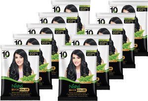 Nisha 10 min Quick Hair Color Henna Based Herbal Protection 10 gm (Pack ...