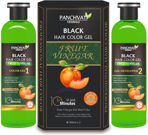panchvati Herbals Fruit Vinegar Hair Color Gel, Natural Black Hair Dye ...