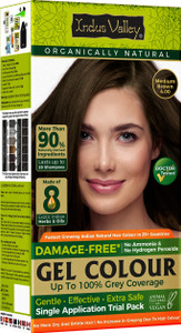 Indus Valley Damage Free Gel Hair Colour Medium Brown Grey Coverage ...