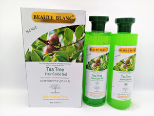 BEAUTE BLANC Tea Tree Hair Color Gel Ammonia Free 1000 ML , Black ...