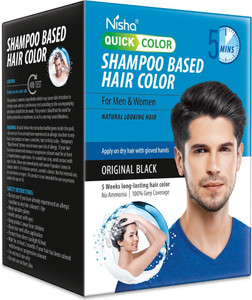 Nisha Quick Color Shampoo Based Hair Color For Men & Women Natural ...