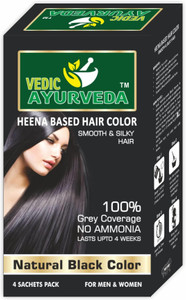 VEDICAYURVEDA Natural henna based hair color Sachet (Pack of 4) Smooth ...