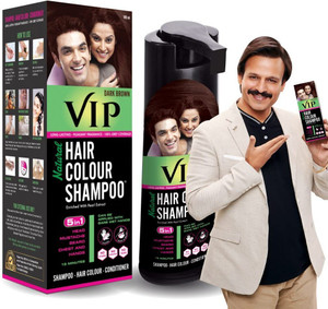 VIP Dark Brown Hair Colour Shampoo,180ml|Long lasting Hair color|100% ...