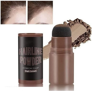 MYEONG Natural Shade Hairline Powder, Hair Shading Sponge , Dark brown ...