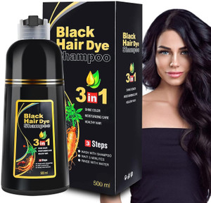 Scheibe Black Hair Dye Shampoo 3 in 1 for Gray Hair Coverage Hair Color ...