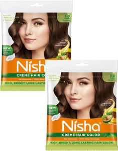 Nisha Creme Hair Color Pouch 40 gm ,Dark Brown (Pack OF 2) , Dark Brown ...