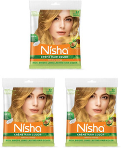 Nisha Creme Hair Color Pouch 40 gm ,Gold Blonde (Pack OF 3) , Golden ...