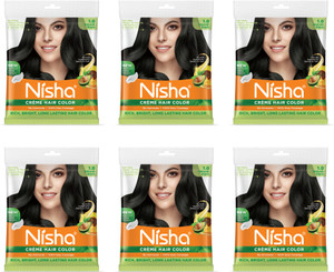 Nisha Permanent Creme Hair Color No Ammonia (20gm+20ml each Pack ...