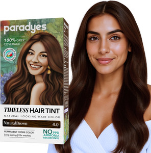 Paradyes Natural Brown Timeless Permanent Crème Hair Colour for 100% ...
