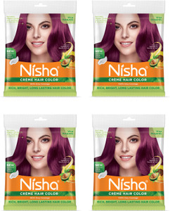 Nisha Creme Hair Color Pouch 40 gm ,Wine Burgundy (Pack OF 4) , Wine ...