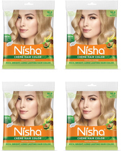 Nisha Creme Hair Color Pouch 40 gm ,Ultra Blonde (Pack OF 4) , Ultra ...