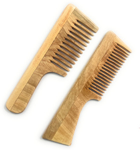 TERATERA Neem Wood Combs 100% Handmade, Anti- Dandruff Comb (Detangler ...